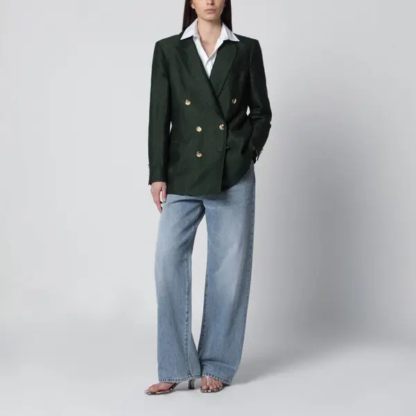 VITOVI Double-breasted Linen-blend Jacket