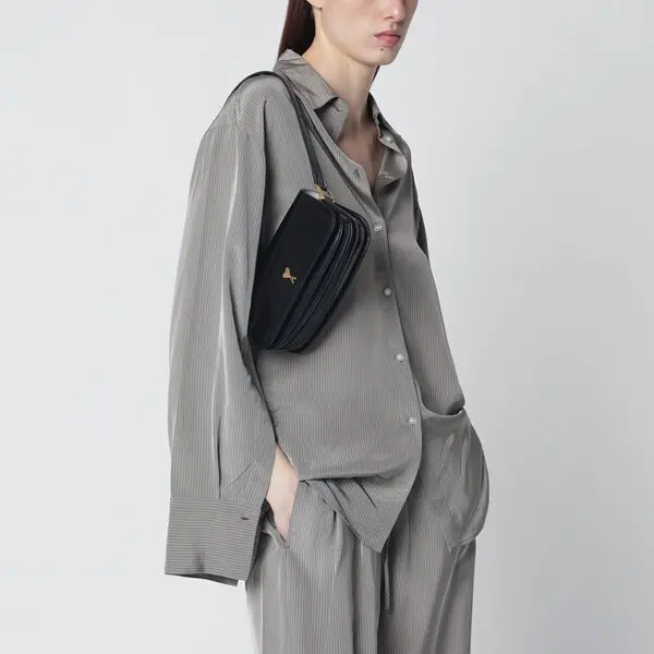 AMI Paris Paris Shoulder Bag - Black