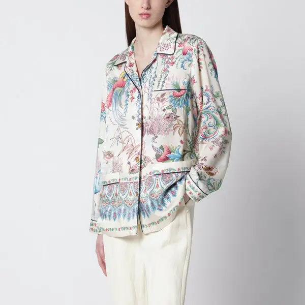 Etro Floral Print Fluid Twill Shirt - Multicolor