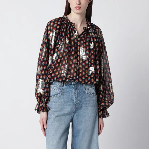 Etro Silk Blend Shirt With Fil Coupé Roses