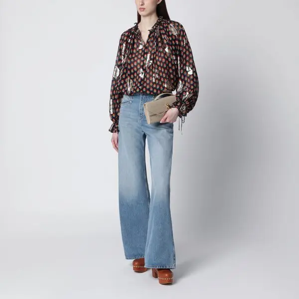 Etro Silk Blend Shirt With Fil Coupé Roses