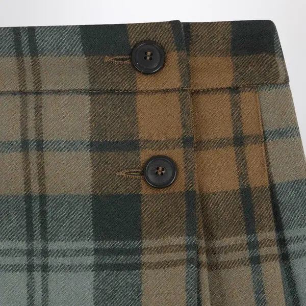 Bonpoint Talissa Check Pattern Kilt Skirt - Brown