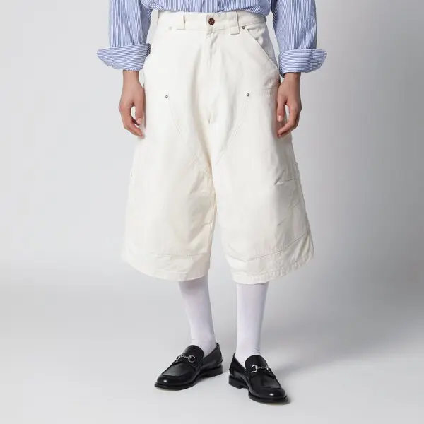 WILLY CHAVARRIA Stockton Double Knee Bermuda Shorts - White