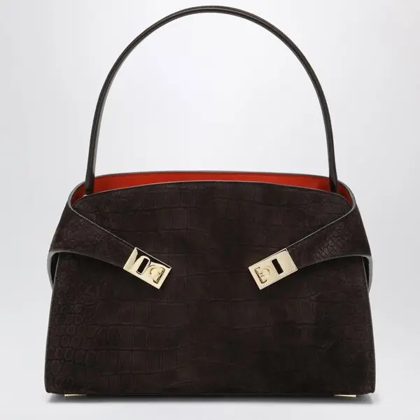 FERRAGAMO Hug Soft Shoulder Bag - Brown