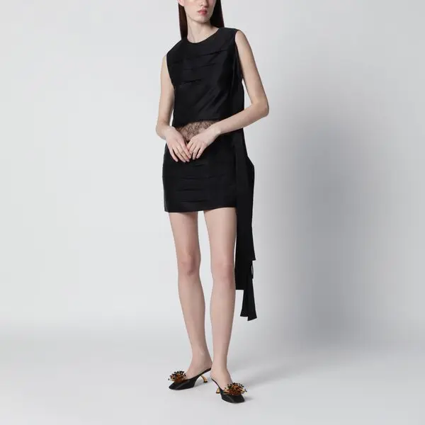 FERRAGAMO Mini Dress With Lace - Black