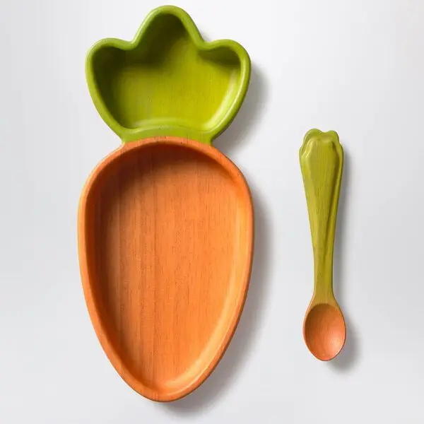 OLI & CAROL Carrot Plate And Spoon Set - Orange