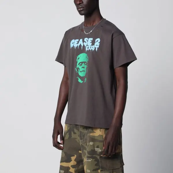 DAGGER Washed "dead Or Alive" Distressed T-shirt