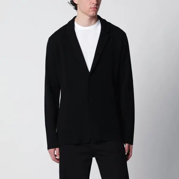 ROBERTO COLLINA Cotton Cardigan Jacket - Black