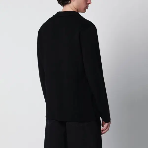 ROBERTO COLLINA Cotton Cardigan Jacket - Black