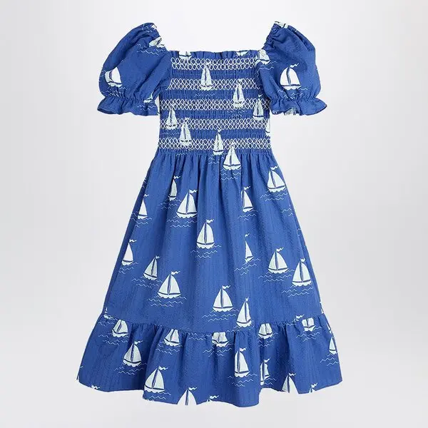 MINI RODINI Sailboat Print Dress - Blue