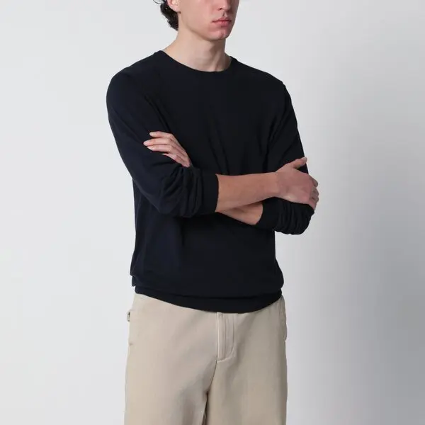 ROBERTO COLLINA Cotton Crewneck Sweater - Blue