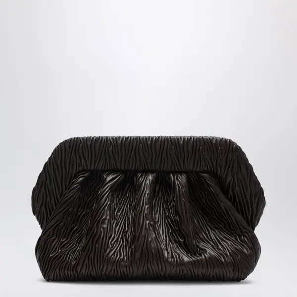 THEMOIRE Bios Embossed Vegan Leather Clutch - Brown