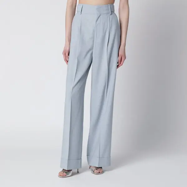 Alberta Ferretti Viscose Blend Trousers - Light Blue