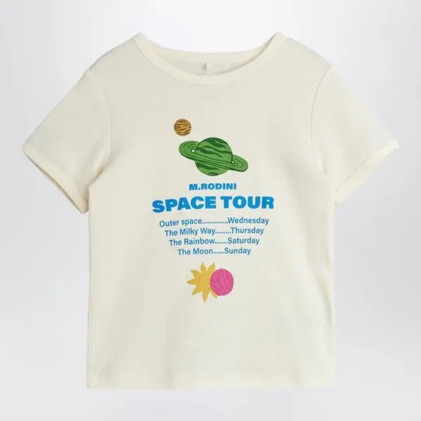 MINI RODINI T-shirt With Space Tour Print - White