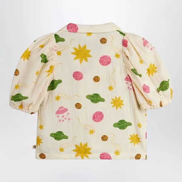 MINI RODINI Muslin Blouse With Space Print