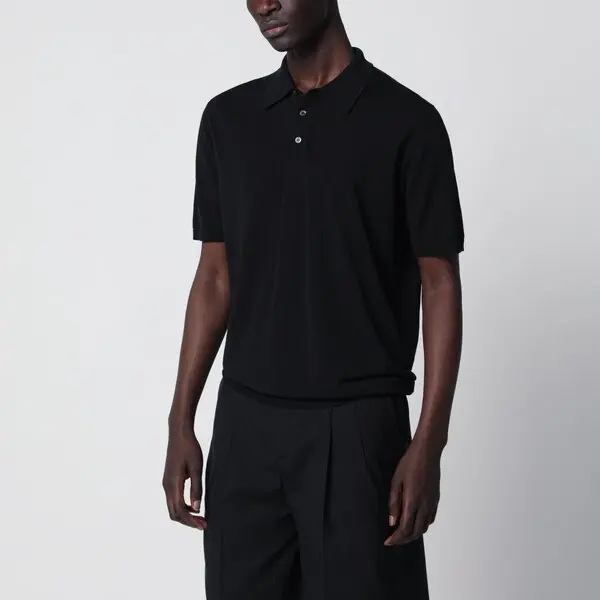 ROBERTO COLLINA Regular Cotton Polo - Black