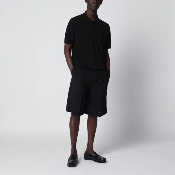 ROBERTO COLLINA Regular Cotton Polo - Black