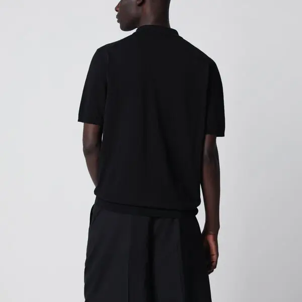 ROBERTO COLLINA Regular Cotton Polo - Black