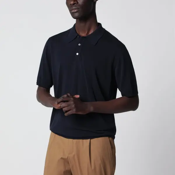 ROBERTO COLLINA Regular Cotton Polo Navy - Blue