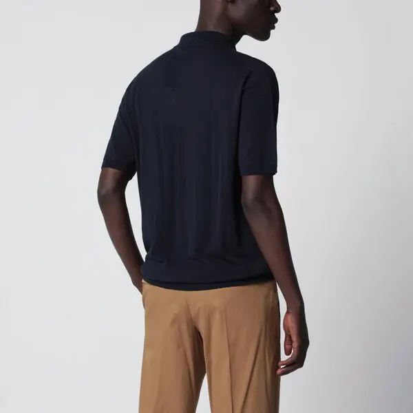 ROBERTO COLLINA Regular Cotton Polo Navy - Blue