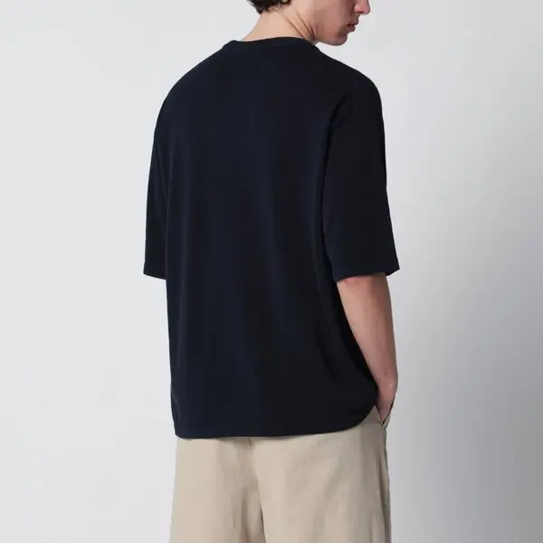 ROBERTO COLLINA Navy Cotton Knit T-shirt