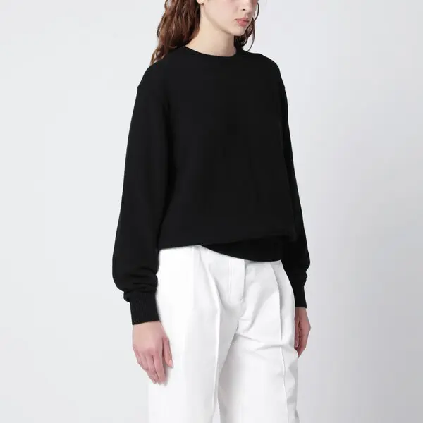 TOTEME Organic Cotton Crew Neck Jumper - Black