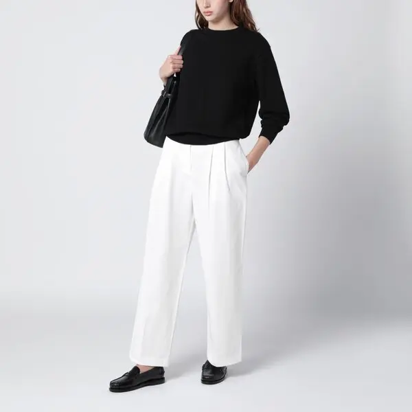 TOTEME Organic Cotton Crew Neck Jumper - Black