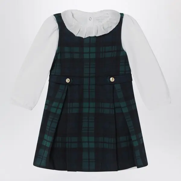 Polo Ralph Lauren Dress In Dark Tartan Pattern - Green