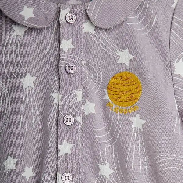 MINI RODINI Starfall Print Lyocell Bodysuit