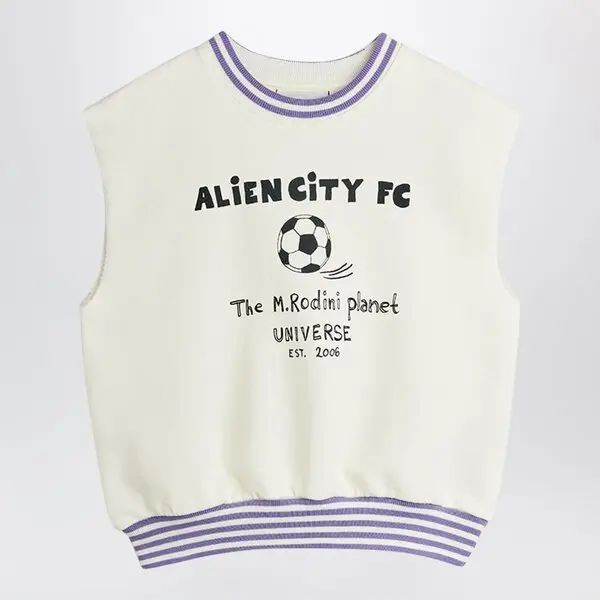 MINI RODINI Sleeveless Alien City Fc Tank Top - White