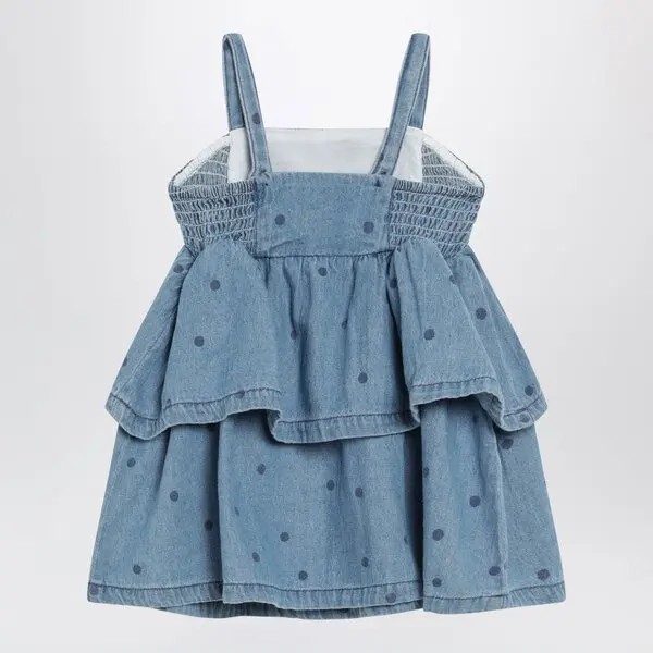 MINI RODINI Polka Dot Denim Dress