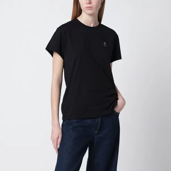 PARAJUMPERS Cotton T-shirt With Logo Patch - Black