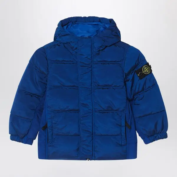 Stone Island Electric Zip Hooded Jacket - Blue