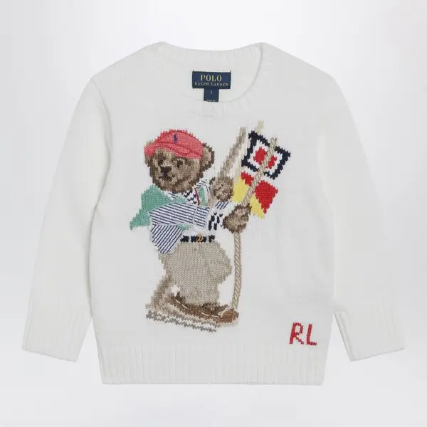 Polo Ralph Lauren Cotton Sweater With Polo Bear - White