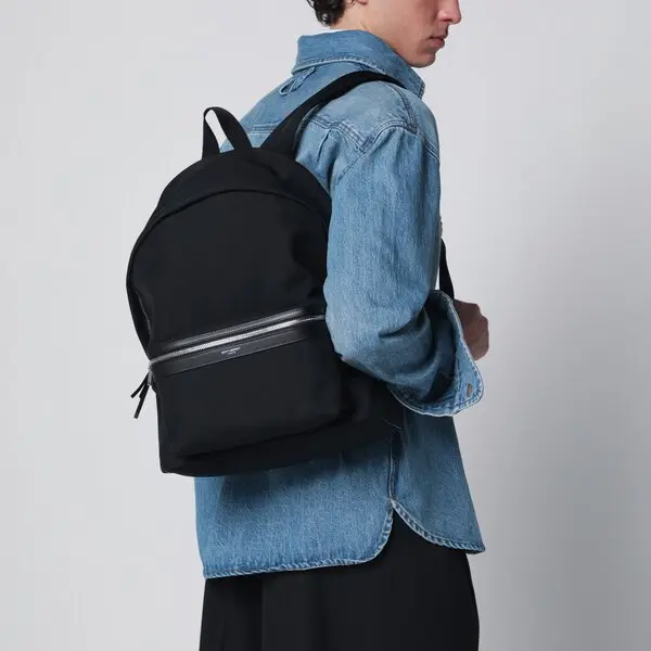 Saint Laurent Leather And Nylon Backpack - Black
