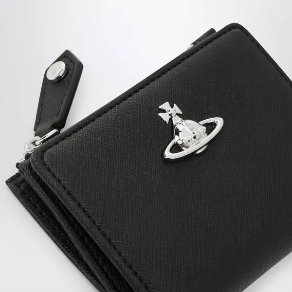 VIVIENNE WESTWOOD Small Leather Wallet With Orb Logo - Black