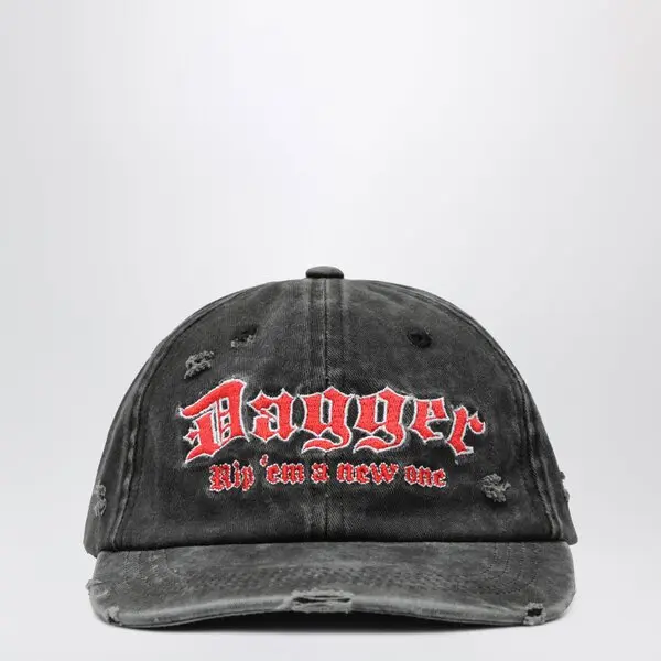 DAGGER Distressed-effect Baseball Cap - Black