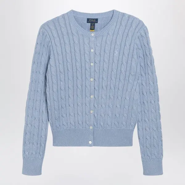 Polo Ralph Lauren Cable-knit Cotton Cardigan - Light Blue