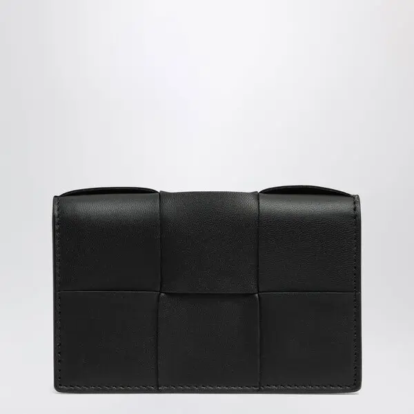 Bottega Veneta Cassette Card Holder With Flap - Black