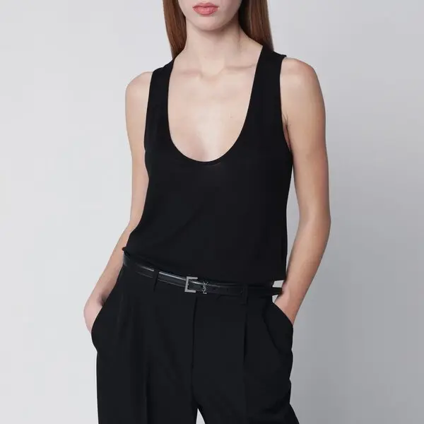 Saint Laurent Cassandre Leather Belt