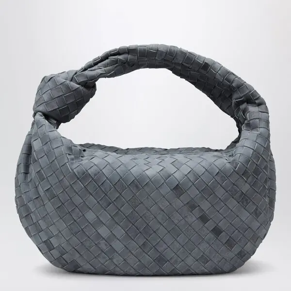 Bottega Veneta Shoulder Bag Jodie In Intrecciato Suede, Cloudy Indigo - Purple