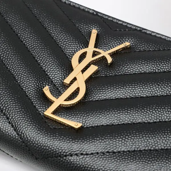 Saint Laurent Cassandre Matelassé Wallet - Black