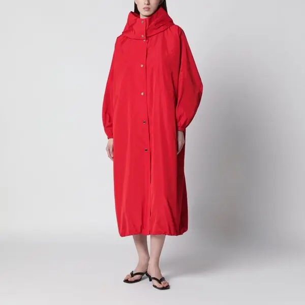 RÓHE Oversize Coat In Silk-blend Fabric - Red