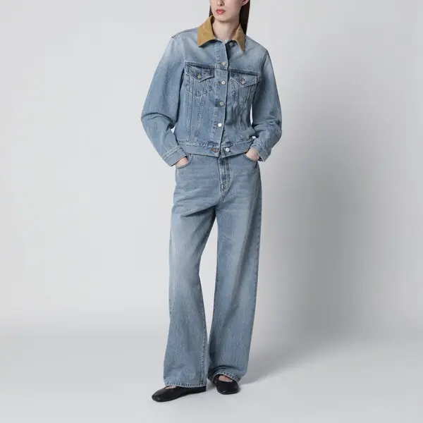 RÓHE Denim Jacket With Suede Collar