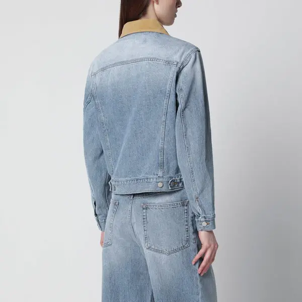 RÓHE Denim Jacket With Suede Collar