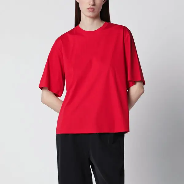 RÓHE Cotton And Silk-blend T-shirt - Red