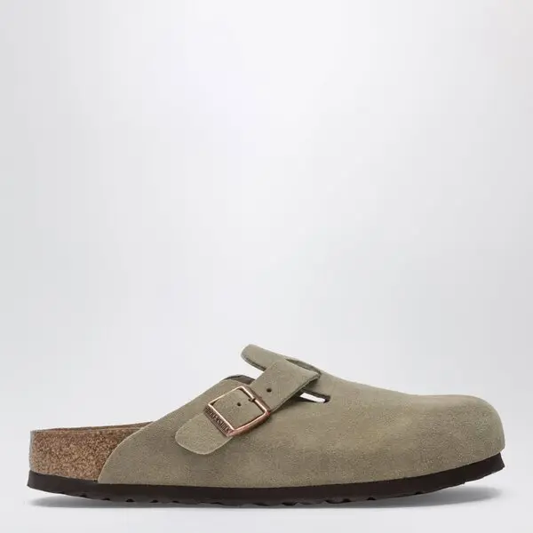 BIRKENSTOCK Taupe Suede Boston Clogs By - Beige