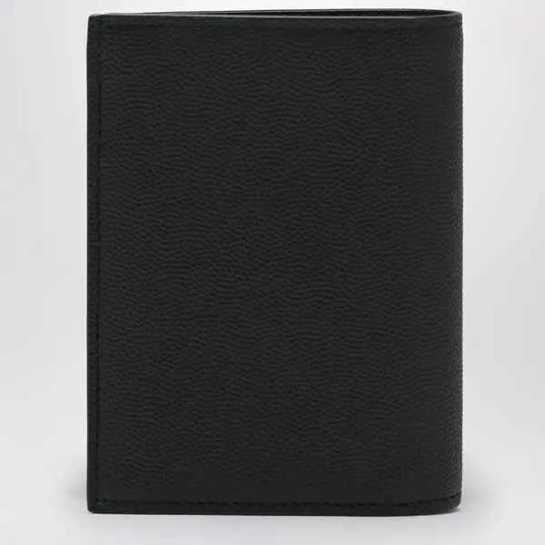 Saint Laurent Card Holder In Grain De Poudre Leather - Black