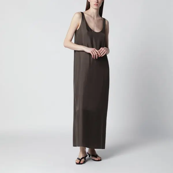 RÓHE Earth-tone Silk Dress - Brown