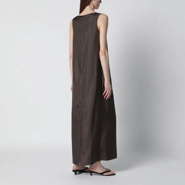 RÓHE Sleeveless Silk Maxi Dress With U-neckline - Brown